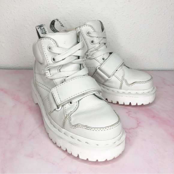 Dr. Martens | Shoes | Dr Martens Boots Zuma Ii White Leather Chunky ...